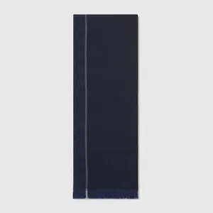 Gucci Gg Wool Jacquard Scarf Wool - Blue