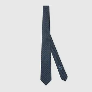 Gucci Gg Silk Jacquard Tie - Blue