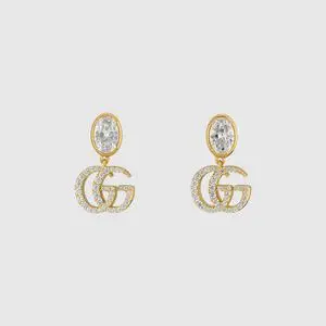 Gucci Gg Marmont Crystal Earrings - Crystals