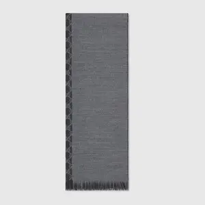 Gucci Gg Wool Jacquard Scarf Wool - Grey