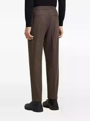 Zegna Elasticated-waistband Trousers - Brown