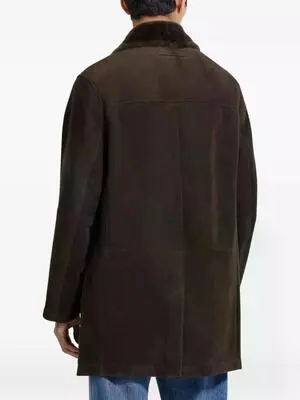 Zegna Shearling-collar Suede Coat