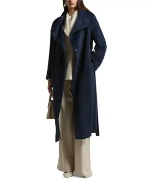 Peserico Long Stand Collar Belted Coat