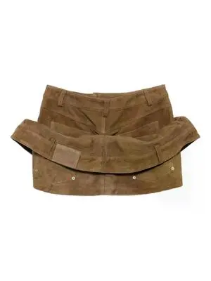 JUUN.J Layered Suede Mini Skirt