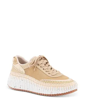 Beige Platform Sneakers for Women