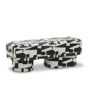 TOV FURNITURE Lena Jacquard Bench - Black And White