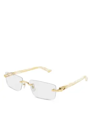 CARTIER 56mm Square Eyeglasses - Gold