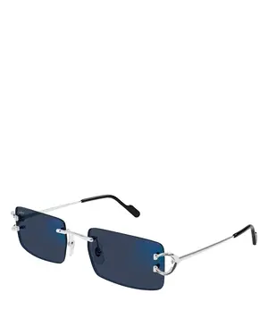 Cartier Rectangle Photochromic Sunglasses, 56mm - Silver
