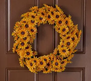 WICKER PARK As Is 24' Faux Floral Wreath - One-color