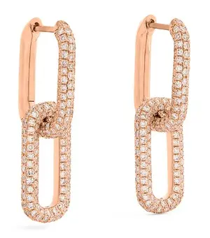 Shay Diamond Pavé Link Earrings - Rose Gold