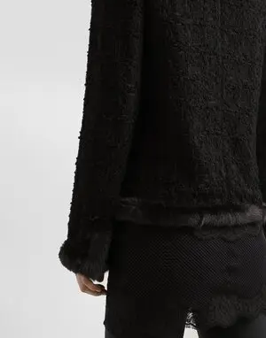 Dolce & Gabbana Single-breasted Tweed Jacket With Fur Details