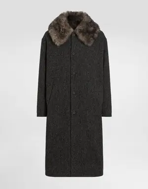 Dolce & Gabbana Wool Chevron Coat