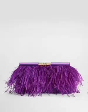 Dolce & Gabbana Marlene Satin And Feather Shoulder Bag