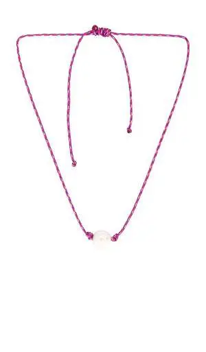 Maison Irem Pearl Paracord Necklace - Pink