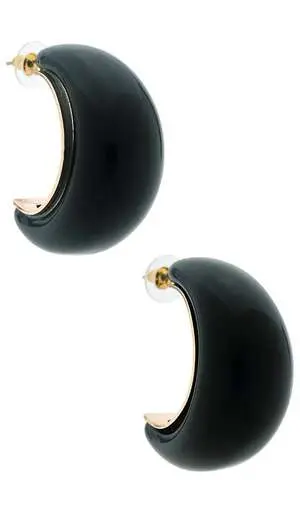 8 Other Reasons Addison Resin Hoop Earrings - Black