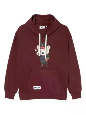 CHOCOOLATE Bear-print Hoodie - Red