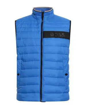 BOSS Quilted Shell Vest With Brand Logo - Blue