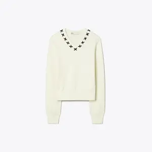 Tory Burch Embroidered Wool Sweater