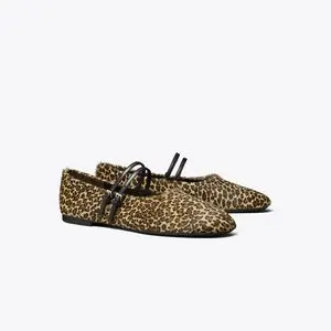Tory Burch Mary Jane Two-band Ballet Flats - Leopard Multi