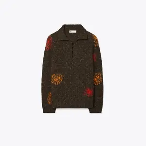 Tory Burch Wool And Alpaca Basketweave Sweater - Brown