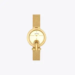 Tory Burch Small Pierced Watch - Ivory/gold