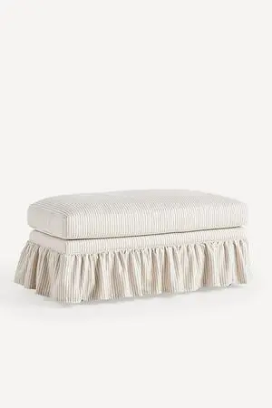 Anthropologie Bowen Sorrento Stripe Ruffle Ottoman