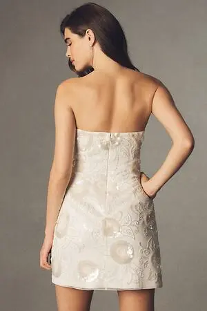Bhldn Strapless Embellished Mini Dress