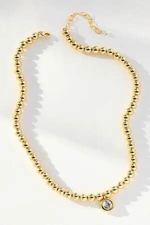 Anthropologie Crystal Bubble Chain Necklace - Gold