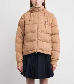 Polo Ralph Lauren Wool-cashmere Cable-knit Puffer Jacket