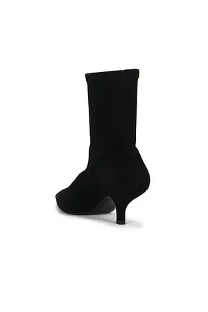 TOTEME Suede Heeled Sock Boot - Black