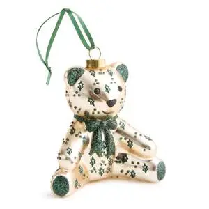 VERA BRADLEY Bear Ornament In Holly Days Shortbread - White