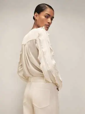 REISS Ulyanna Royal Ballet Ruffle Blouse