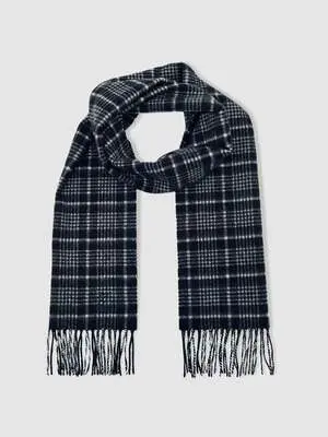 REISS Scarf Theo Scarf Wool-cashmere Check Scarf