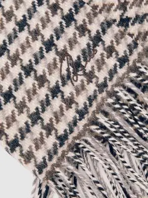 REISS Hound Wool-cashmere Check Scarf - Brown Multi