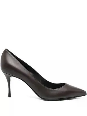 SERGIO ROSSI Pointed-toe Leather Pumps