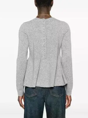Ba&sh Knitted Peplum Top - Grey