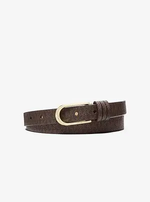 Michael Kors Signature Logo Skinny Belt - Brown