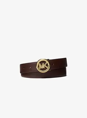 Michael Kors Leather Belt With Logo - Brown