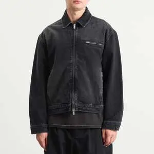 REPRESENT Collared Denim Jacket - Aged Black