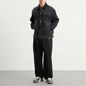 REPRESENT Collared Denim Jacket - Aged Black
