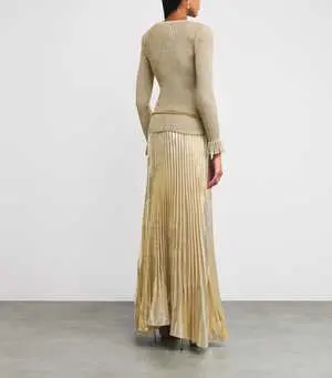 SELF-PORTRAIT Lurex Ribbed Maxi Dress