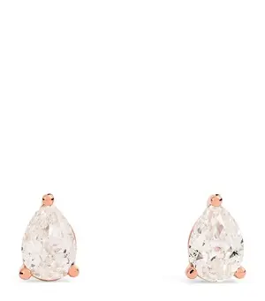 Harrods Diamond Pear Stud Earrings - Rose Gold