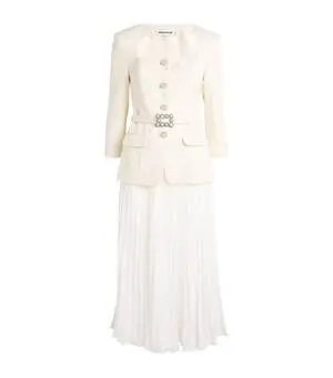 SELF-PORTRAIT Bouclé Midi Dress