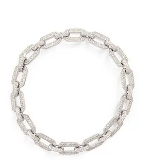 Shay Gold And Diamond Geo Link Bracelet - White
