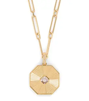 Shay Octagon Pendant Diamond Necklace - Gold