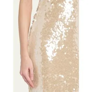 L'Agence Karma Sequined Maxi Dress - Beige