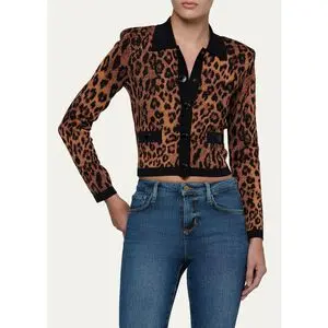 L'Agence Western Toile Osiris Jacquard Cardigan - Tan Multi