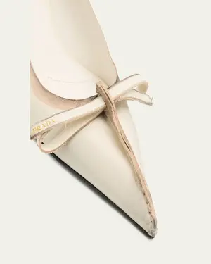 Prada Distressed Leather Pointed-toe Pumps