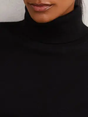 REISS Wendy Wool Roll-neck Jumper - Black