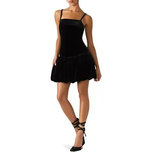 Steve Madden Giovanna Bubble Hem Minidress - Black